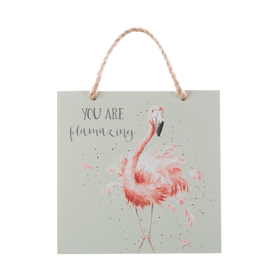 Wrendale Designs Holzschild Flamingo, 11,00
